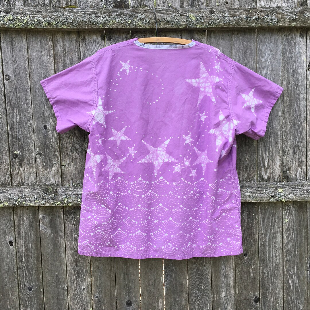 Star Scrub Top, Batik Scrub Top, Tie Dye Scrub Top, Unisex L Scrubs - Etsy