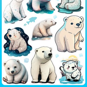 Polar Bears Sticker Sheet - Etsy