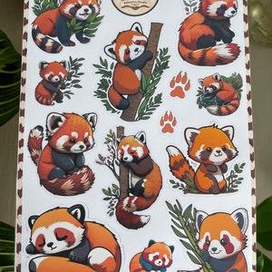 Red Panda Sticker Sheet Red Panda Bears - Etsy
