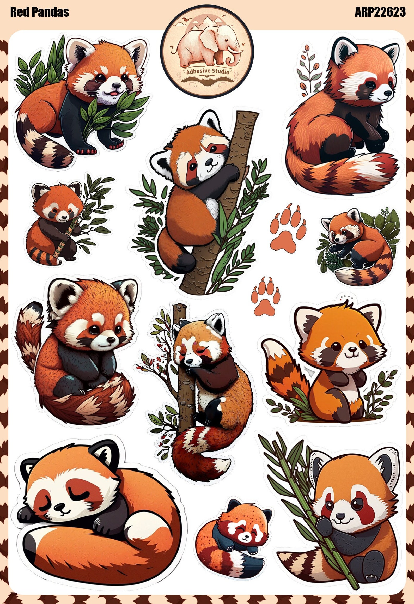 Red Panda Sticker Sheet Red Panda Bears - Etsy