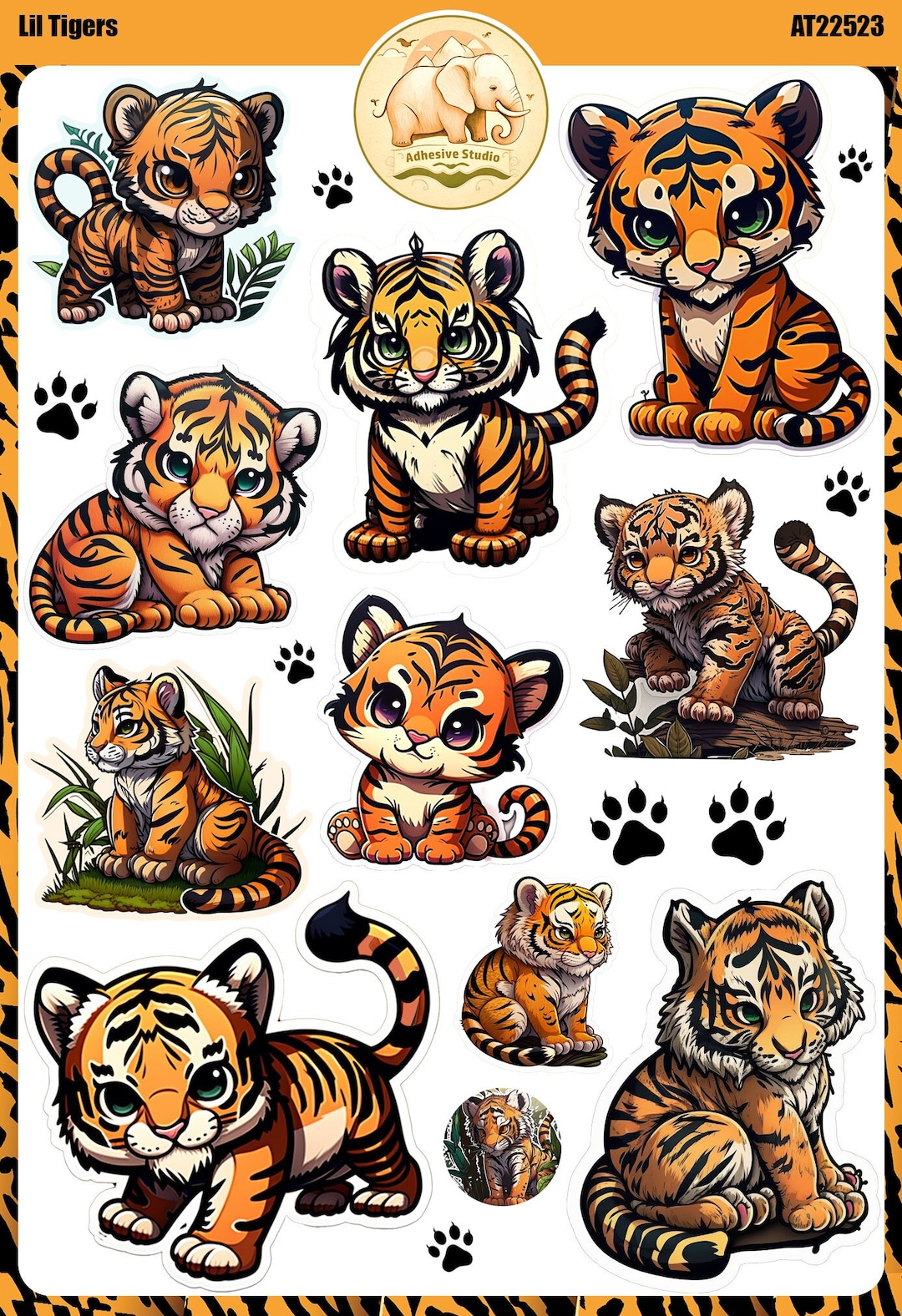 Lil Tigers Sticker Sheet - Etsy