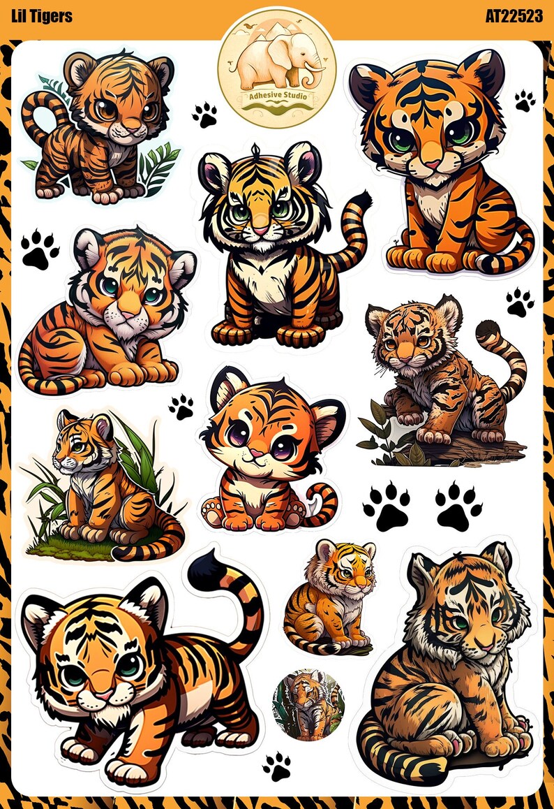 Lil Tigers Sticker Sheet - Etsy