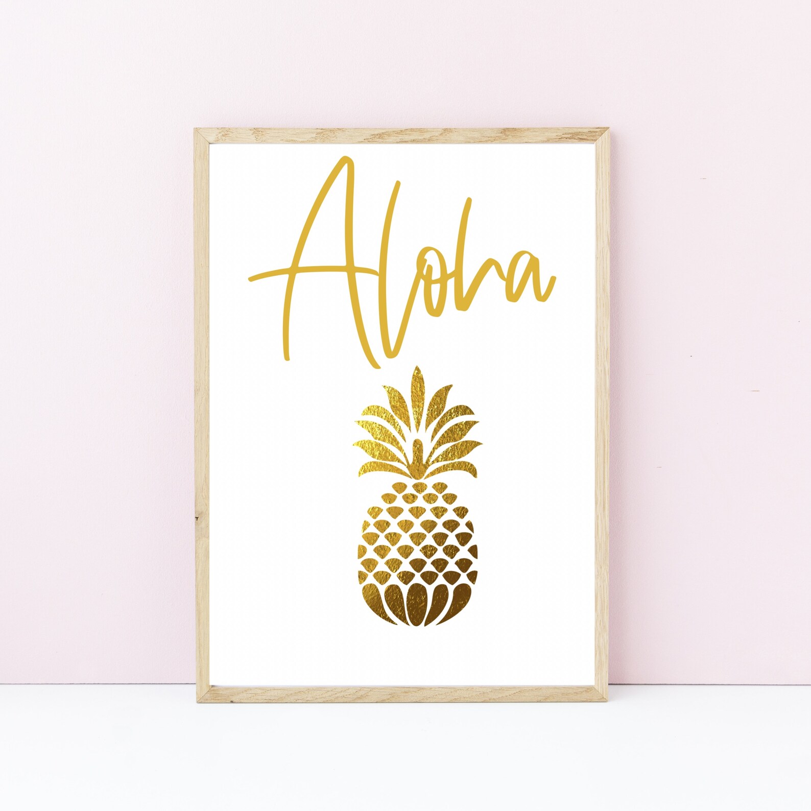 Aloha, Pineapple, Wall Art, Printable, Instant Download, Fruit Print ...
