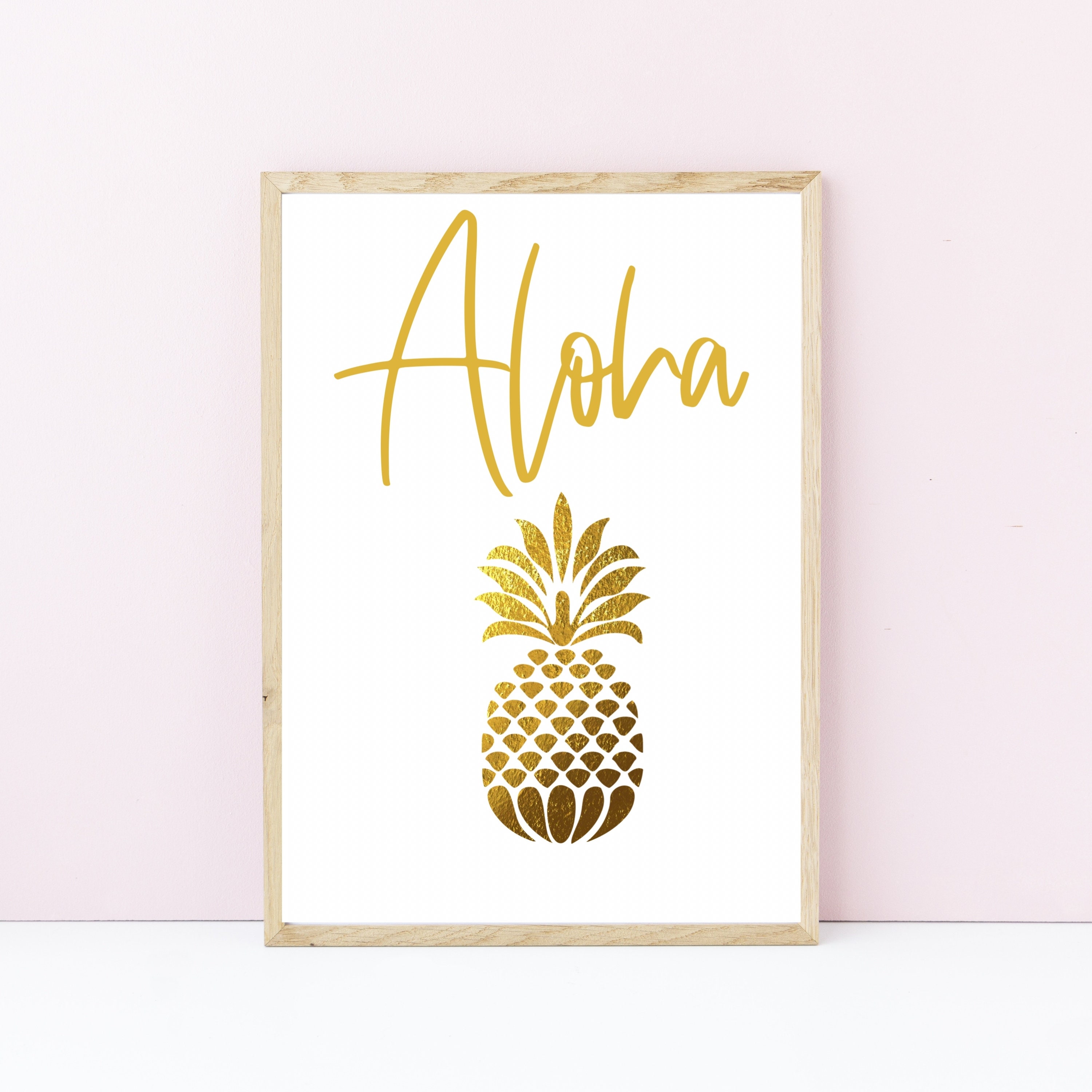 Aloha, Pineapple, Wall Art, Printable, Instant Download, Fruit Print ...