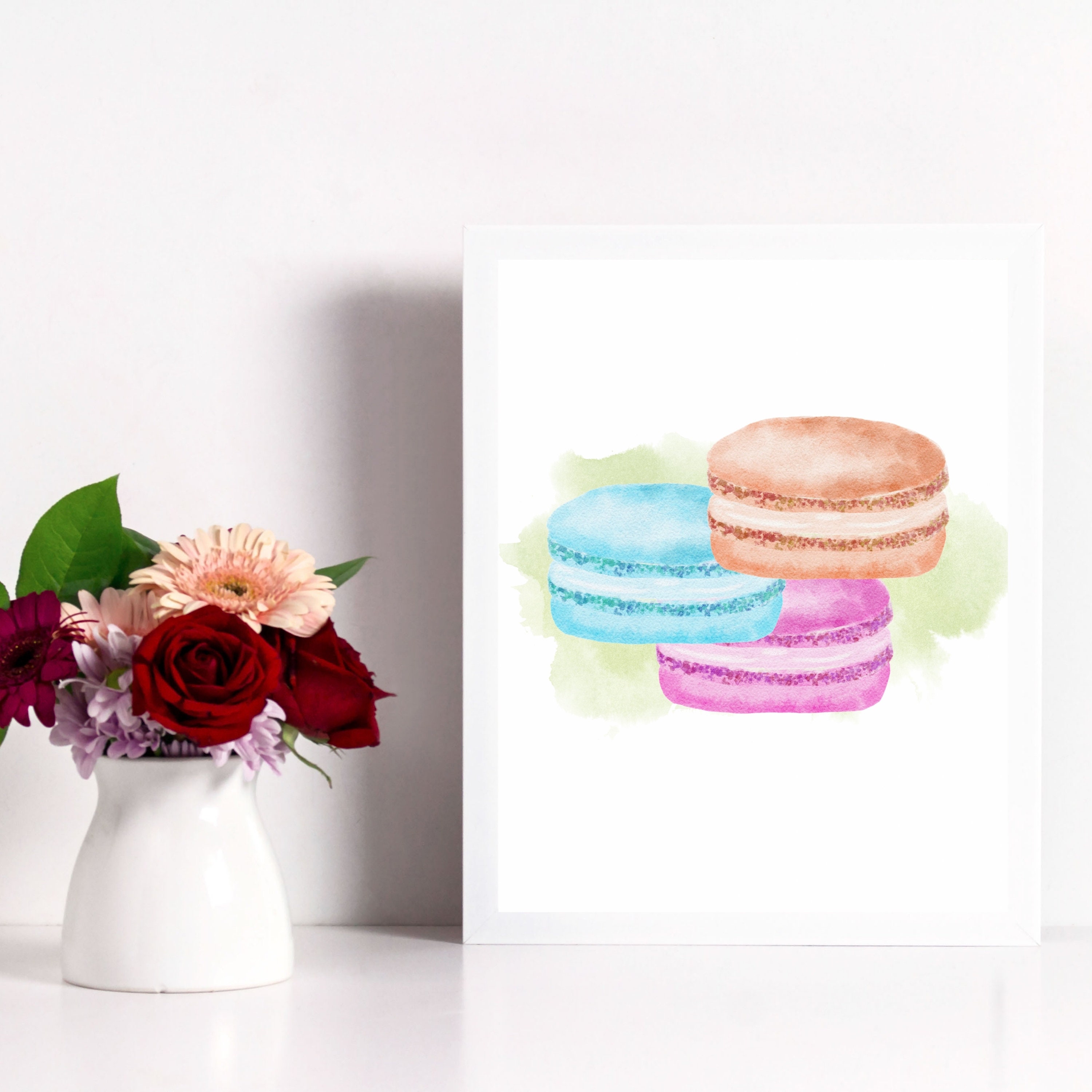 Macaroons, Wall Art, Printable, Instant Download, Macaroon Art ...