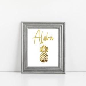 Aloha, Pineapple, Wall Art, Printable, Instant Download, Fruit Print ...