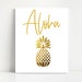 Aloha, Pineapple, Wall Art, Printable, Instant Download, Fruit Print ...