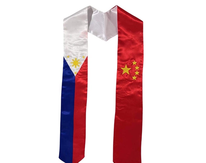 Filipino/chinese Graduation Stole, First Generation, Class of 2025 Grad ...