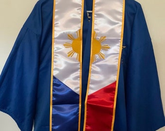 Philippines Flag Stole / Filipino Flag Graduation Sash - Etsy