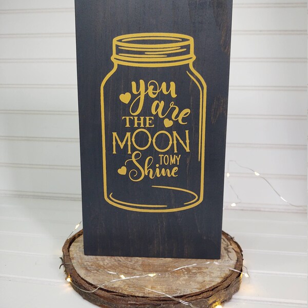 Moonshine Wood Sign - Etsy