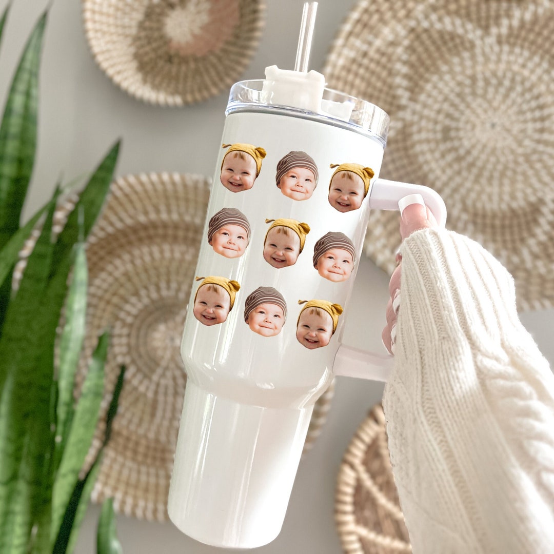 Custom Baby Face Tumbler, Baby Face Pattern Tumbler, Grandpa Gift, Dad ...