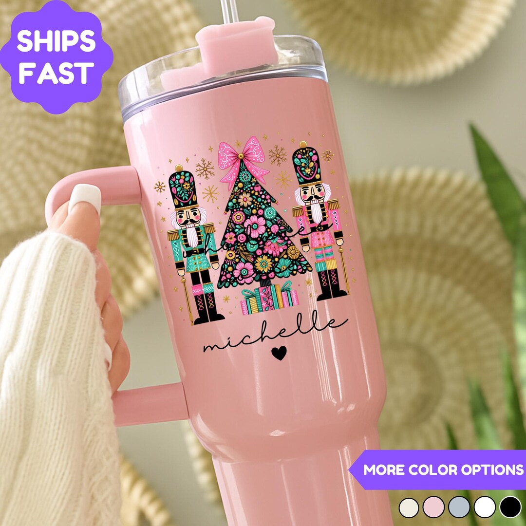 Personalized Christmas Tumbler, Custom Holiday Cup, Festive Christmas ...