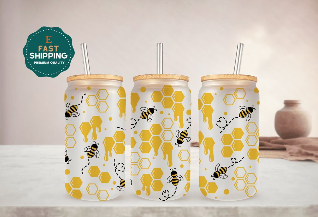 Bee Gifts Glass Cup for Women, Bee Glass Cup for Girl, Bee Gifts for ...