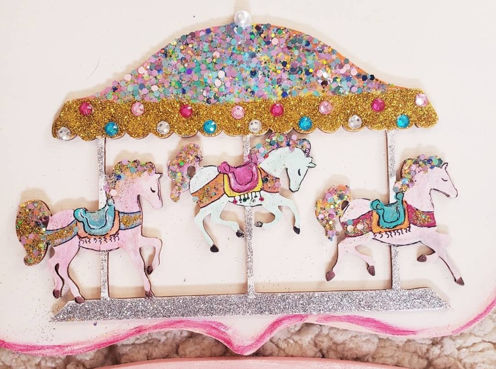 Carousel Themed Hospital Door Hanger/carousel Themed/baby Girl ...