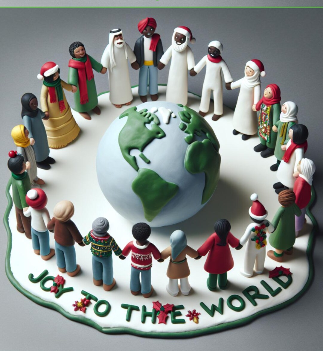 Wrapping Paper Roll, People Holding Hands Around the World 'joy to the ...