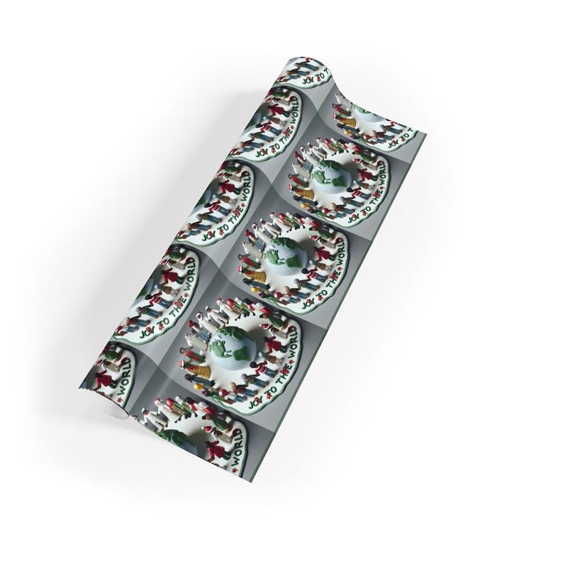 Wrapping Paper Roll, People Holding Hands Around the World 'joy to the ...