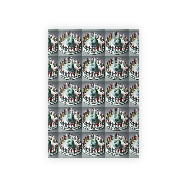Wrapping Paper Roll, People Holding Hands Around the World 'joy to the ...