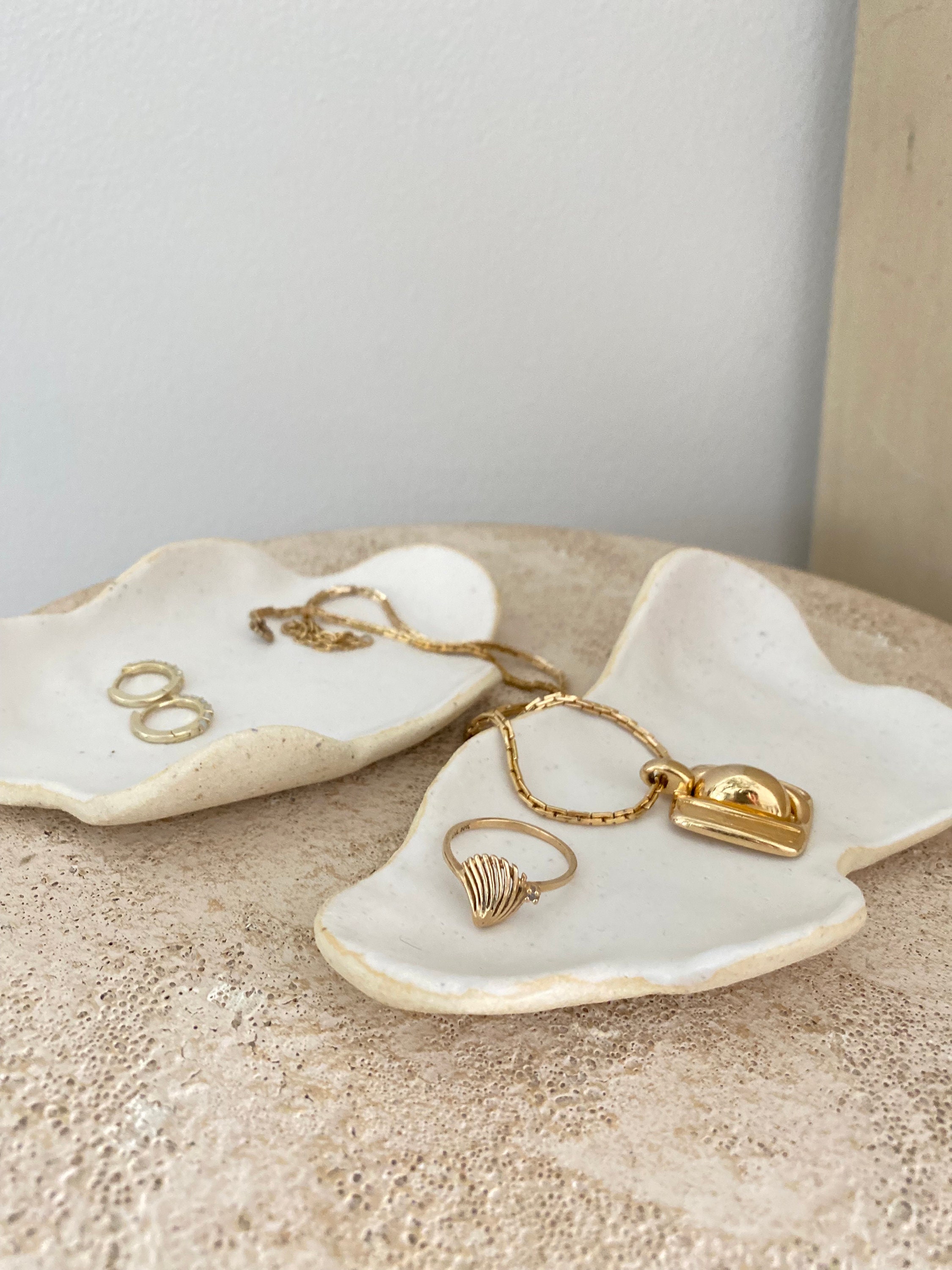 Handmade Minimalist Wabi Sabi Ceramic Cloud Puddle Trinket Jewelry Dish ...