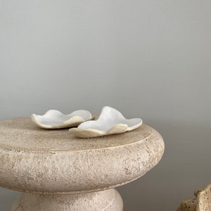 Handmade Minimalist Wabi Sabi Ceramic Cloud Puddle Trinket Jewelry Dish ...