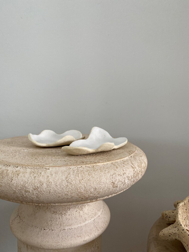 Handmade Minimalist Wabi Sabi Ceramic Cloud Puddle Trinket Jewelry Dish ...