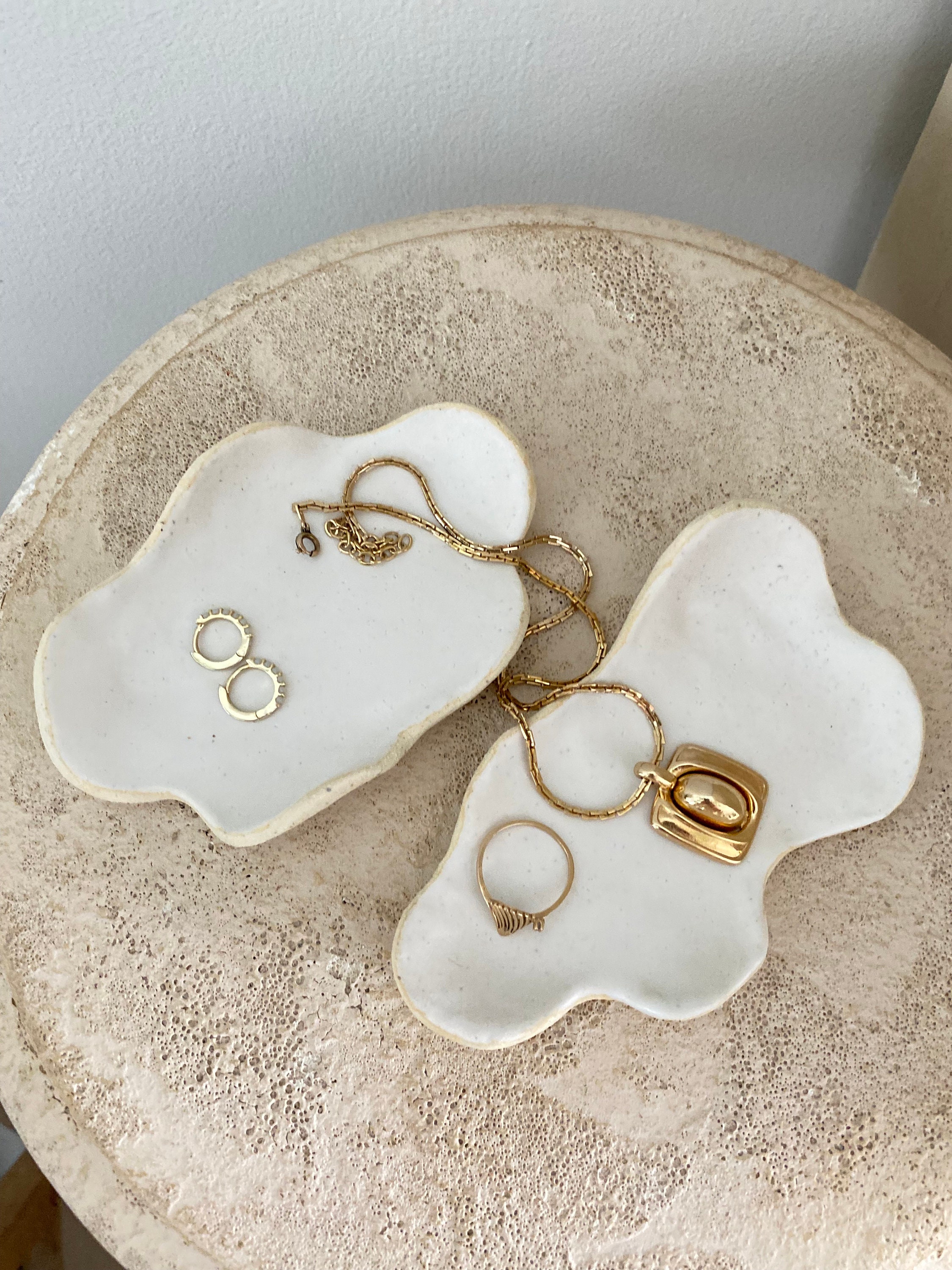 Handmade Minimalist Wabi Sabi Ceramic Cloud Puddle Trinket Jewelry Dish ...