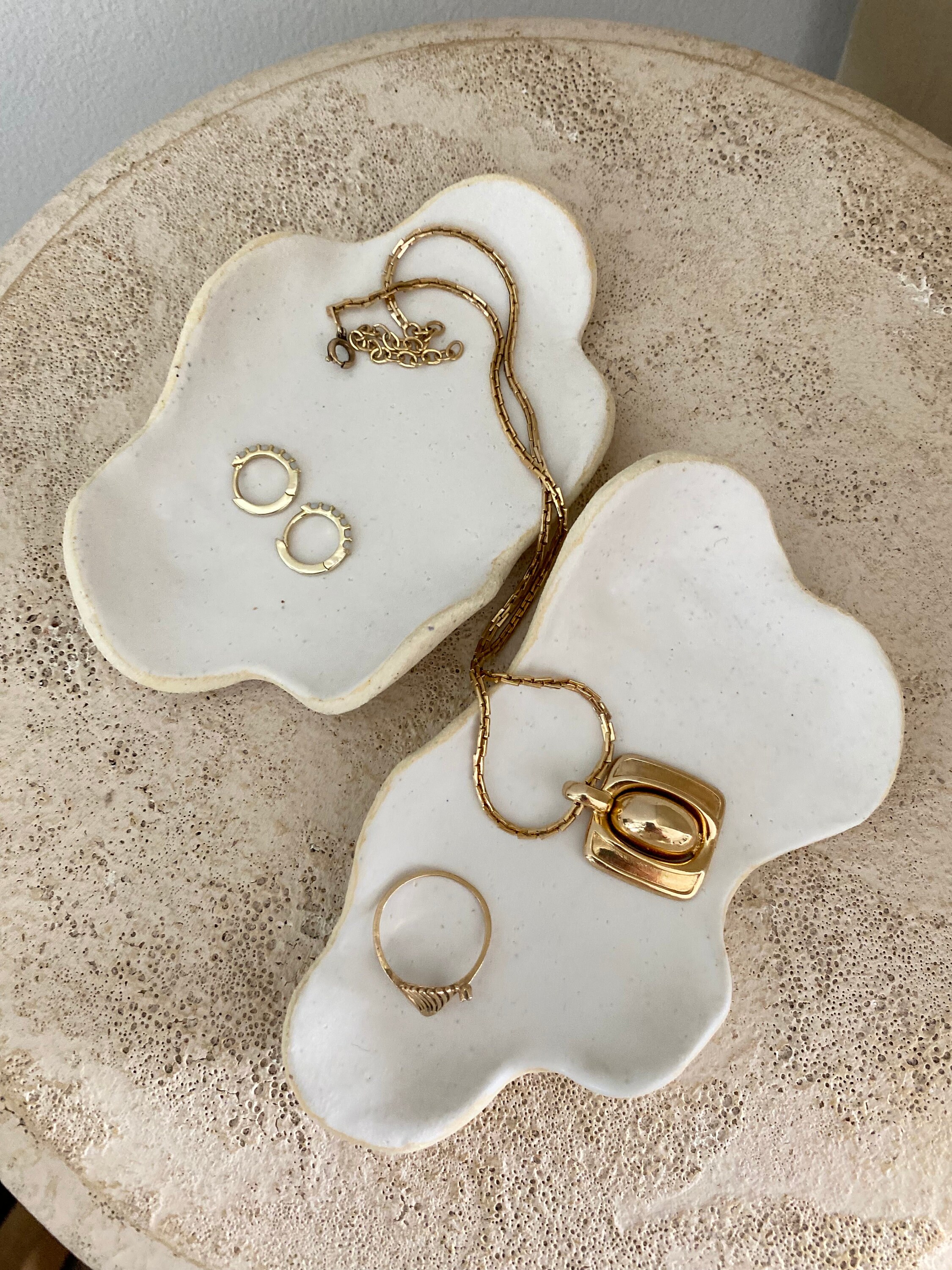 Handmade Minimalist Wabi Sabi Ceramic Cloud Puddle Trinket Jewelry Dish ...