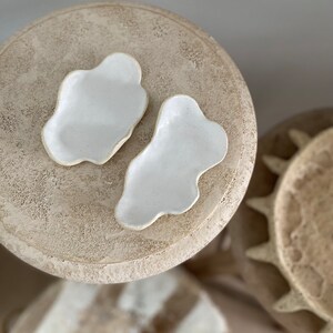 Handmade Minimalist Wabi Sabi Ceramic Cloud Puddle Trinket Jewelry Dish ...