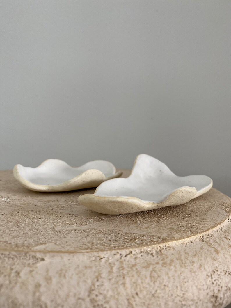 Handmade Minimalist Wabi Sabi Ceramic Cloud Puddle Trinket Jewelry Dish ...
