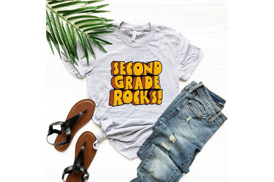 Second Grade Rocks Shirt, 2nd Grade Shirt, 2nd Grade Team Shirt, Happy ...