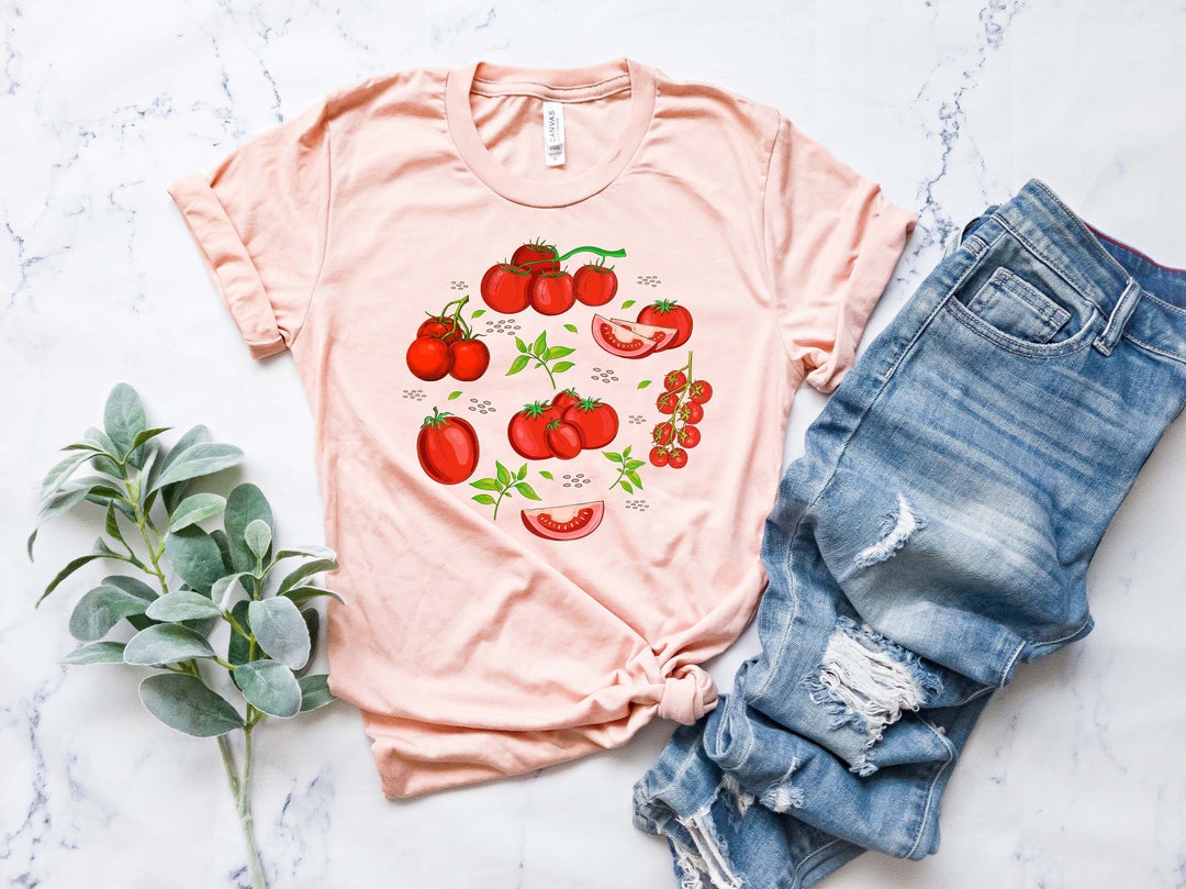 Tomato Shirt Fruit Shirt Botanical Shirt Cottagecore Clothing Vegan ...