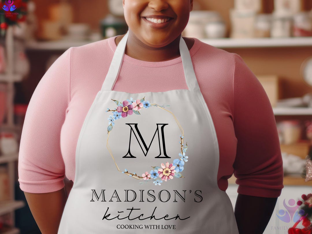 Personalized Name Apron for Women, Custom Kitchen Apron, Cooking Gift ...