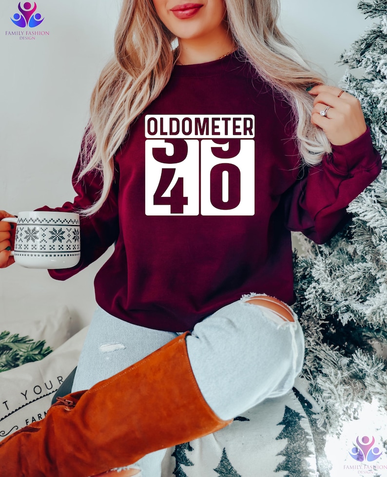 Oldometer 40 Sweatshirt, 40th Birthday Sweatshirt, Birthday Hoodie ...