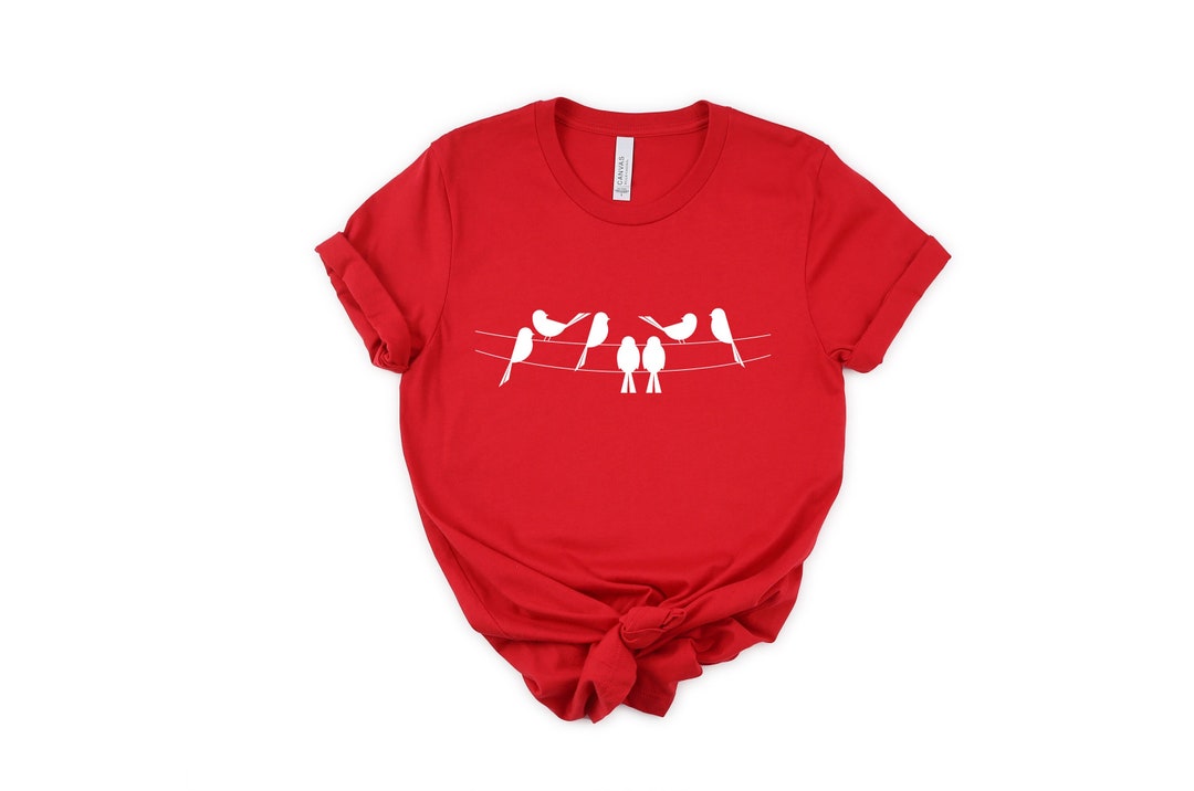 Birds Tee, Birds Shirt, Birds on a Wire Tee, Graphic Womens Shirt ...