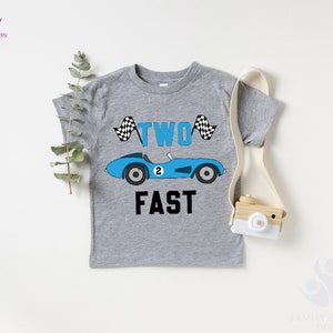 Two Fast Race Car Shirt, Blue Racecar Birthday Shirt, Custom Race Car ...