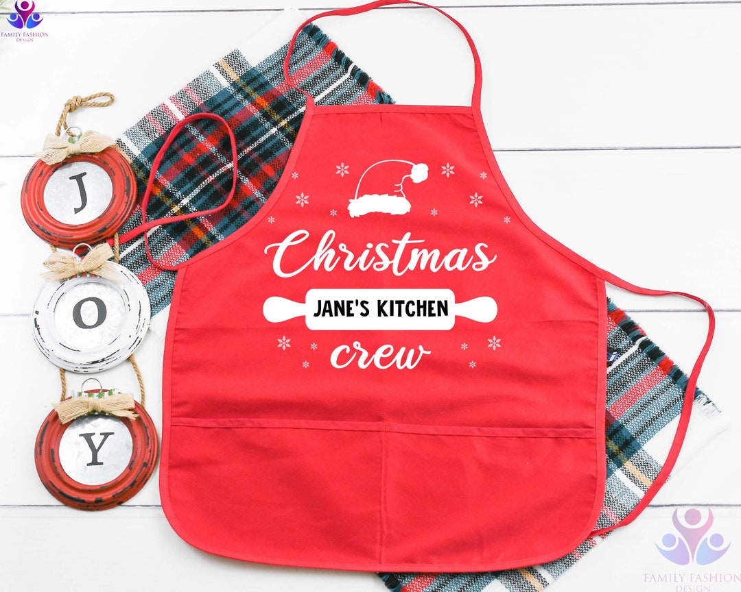 Custom Christmas Crew Apron, Christmas Gift, Personalized Christmas ...