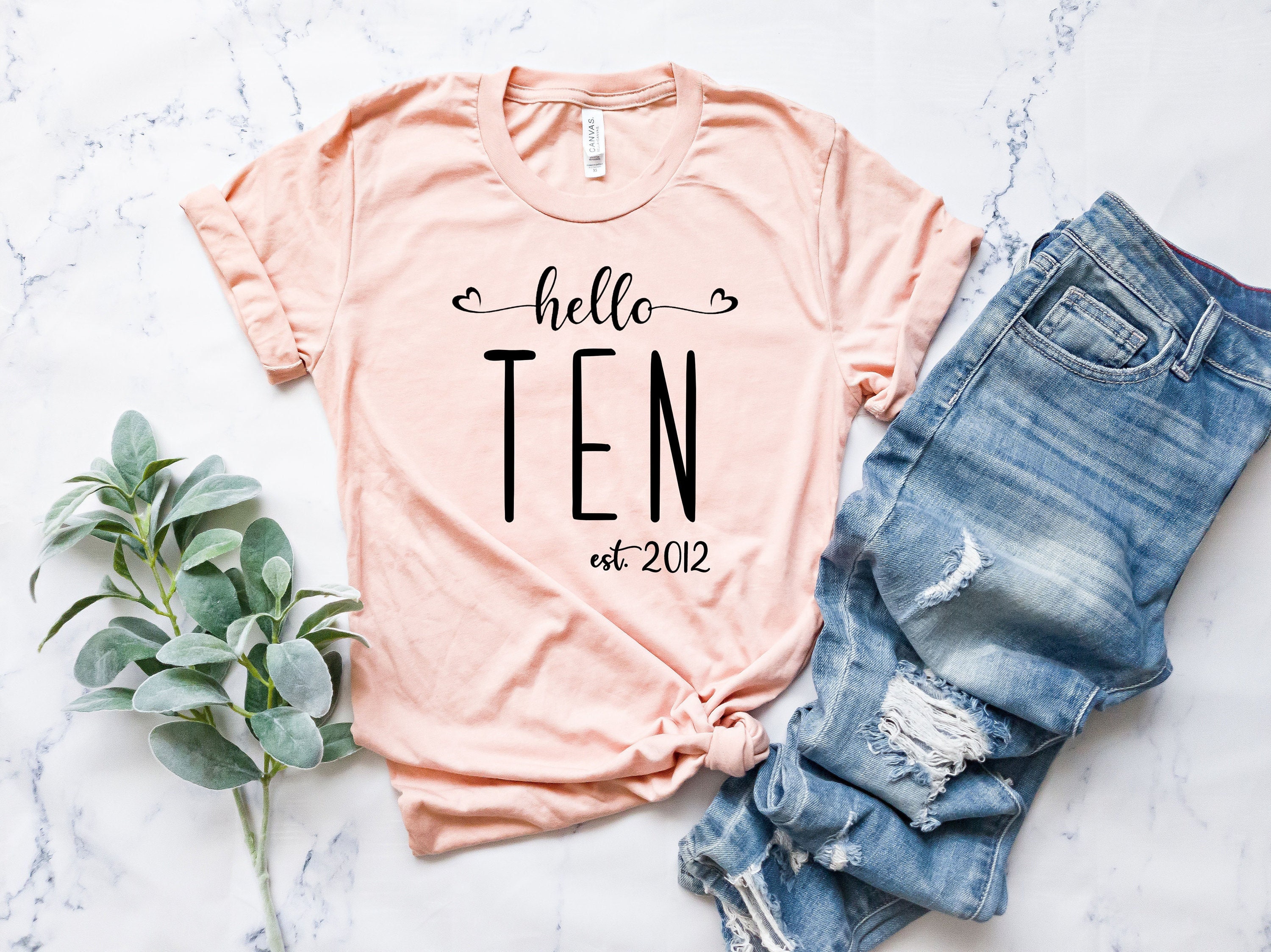 Hello Ten Shirt 10th Birthday Shirt Ten Shirt 10th Birthday - Etsy