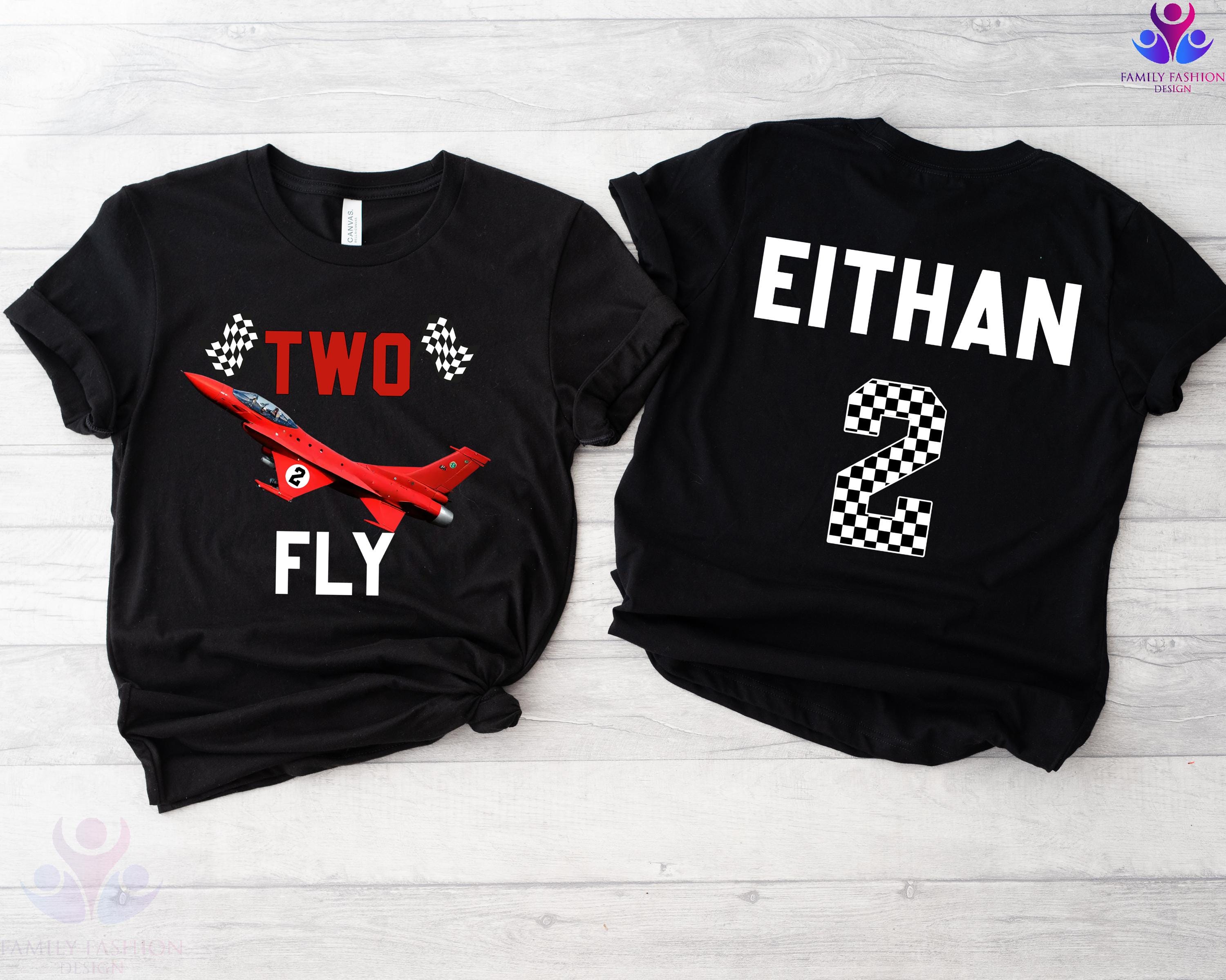 Custom Two Fly Shirt, 2nd Birthday Shirt, Airplane Birthday Shirt ...