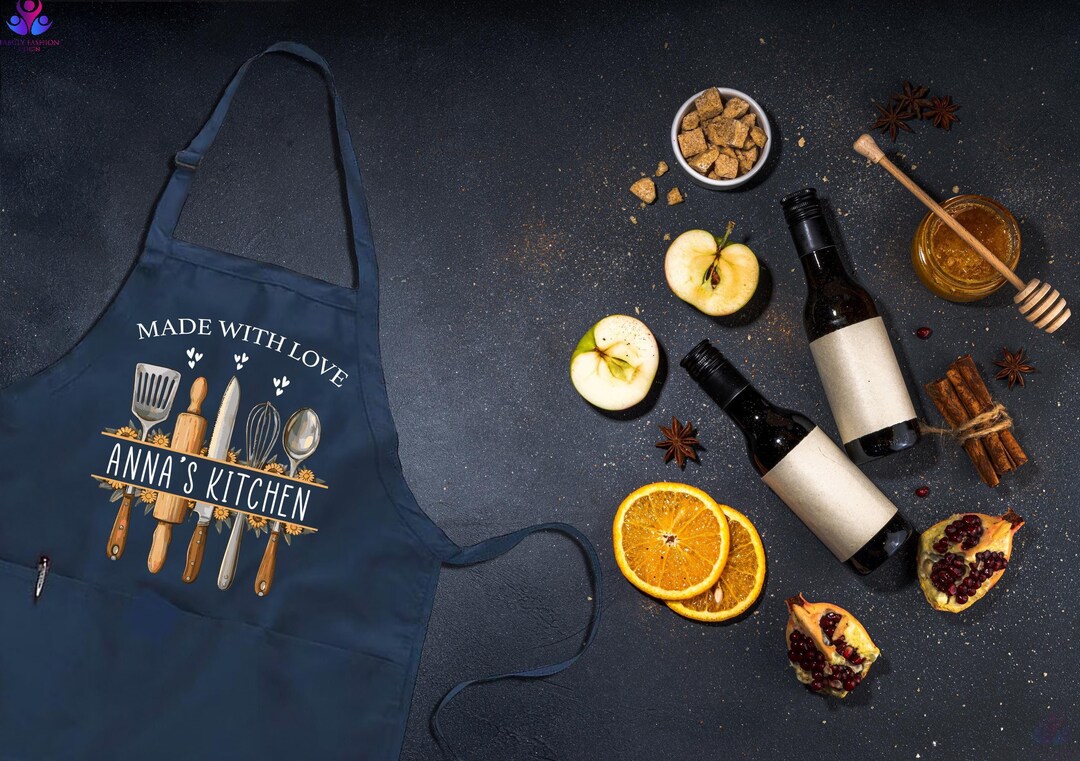 Personalized Name Apron, Custom Kitchen Apron, Christmas Apron, Family ...