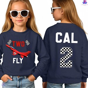 Custom Two Fly Sweatshirt, Birthday Party Sweatshirt, Personalized ...