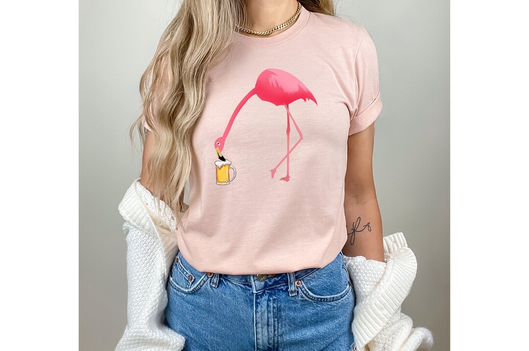 Flamingo Shirt Drinking Beer, Flamingo Shirt, Funny Flamingo Tshirt ...