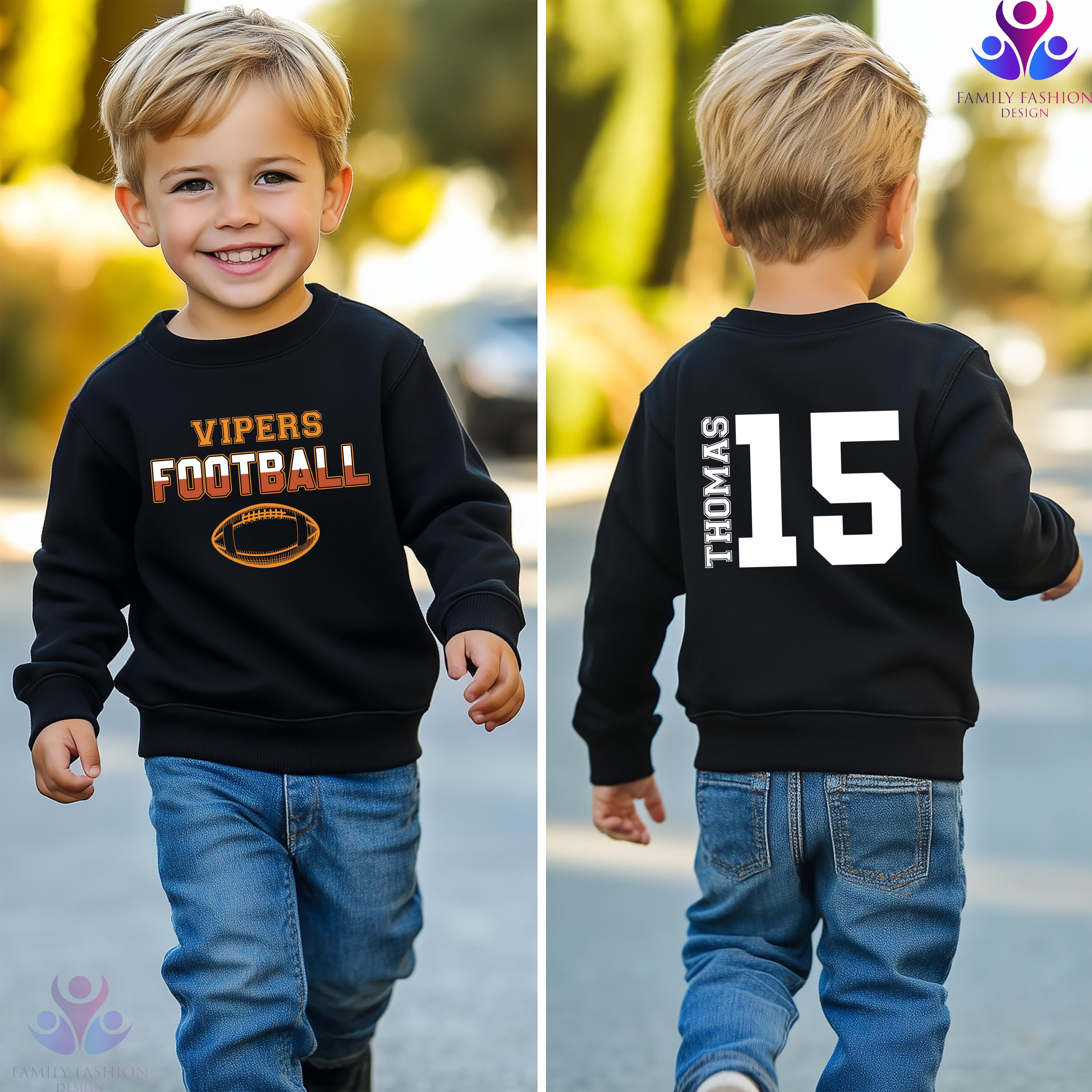 Customized Football Sweatshirt, Custom Football Team Name and Number ...