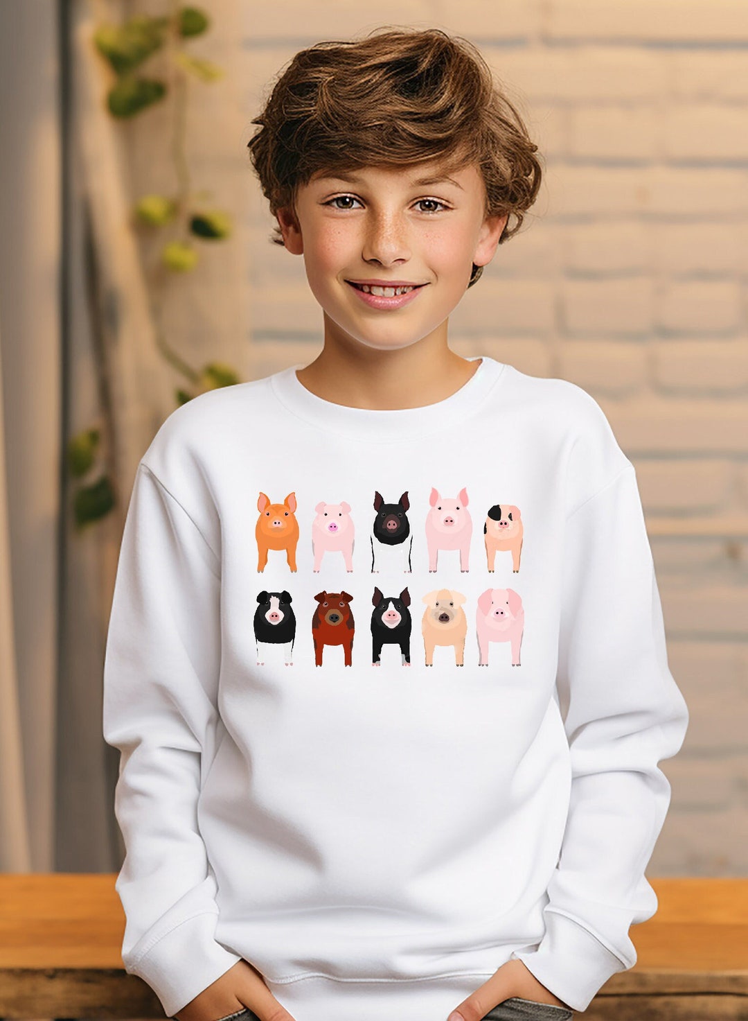Cute Pigs Sweatshirt, Pig Sweater, Graphic Hoodies, Animal Lover ...
