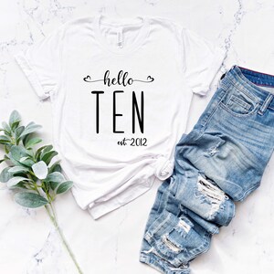 Hello Ten Shirt 10th Birthday Shirt Ten Shirt 10th Birthday - Etsy