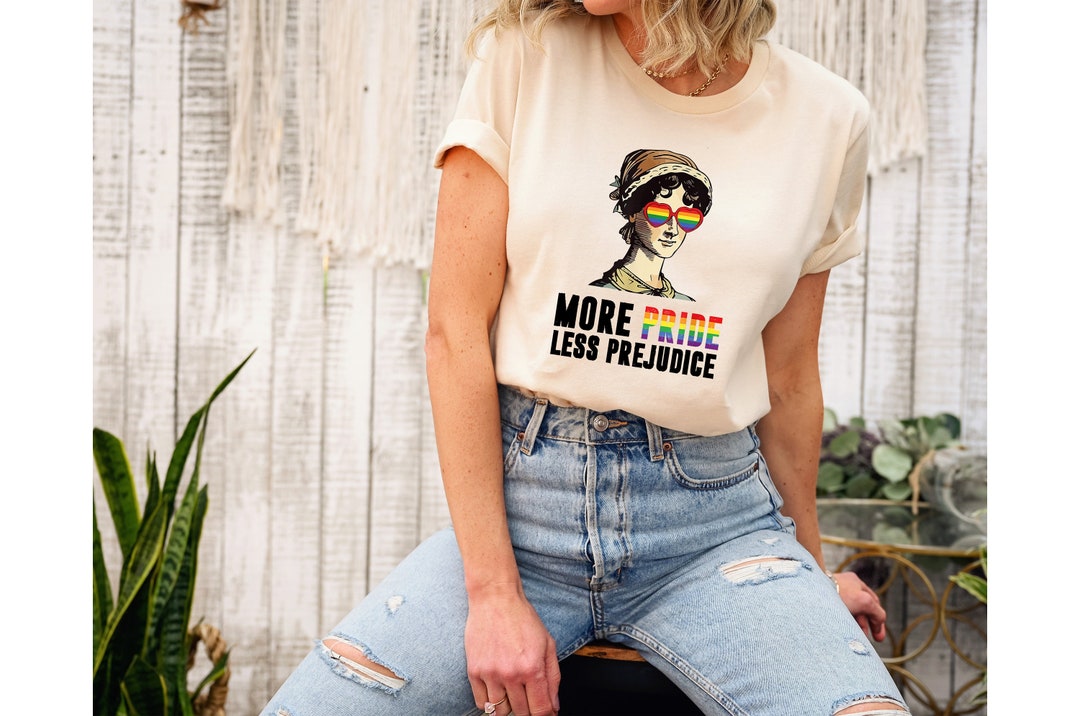 More Pride Less Prejudice T-shirt, Groovy Pride Shirt, Proud Ally Shirt ...