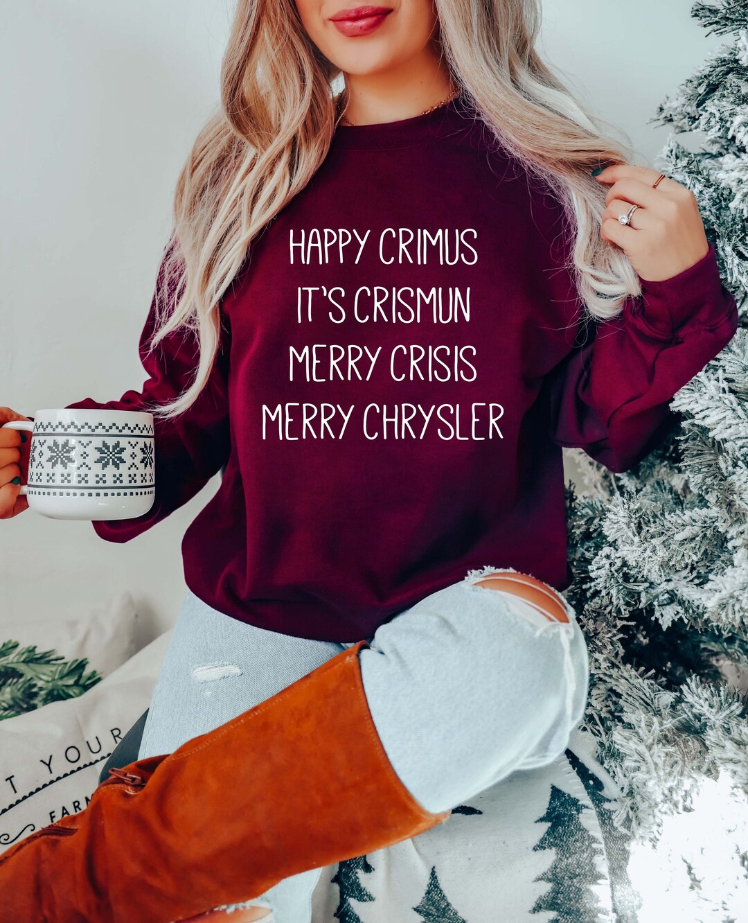 Merry Chrysler Crewneck Sweatshirt, Vine Christmas Shirt, Christmas ...