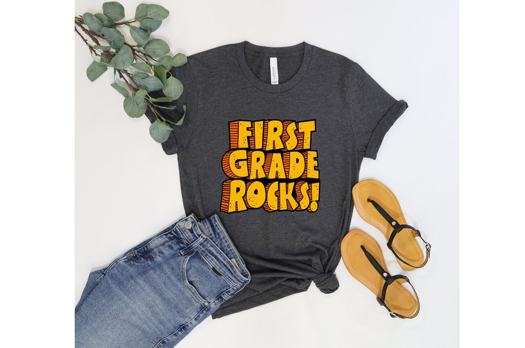 First Grade Rocks Shirt, 1st Grade Shirt, 1st Grade Team Shirt, Happy ...