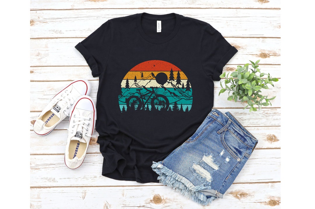 Mountain Biking Retro Tshirt, Cyclist Shirts, Bikers Tee, Mountain ...