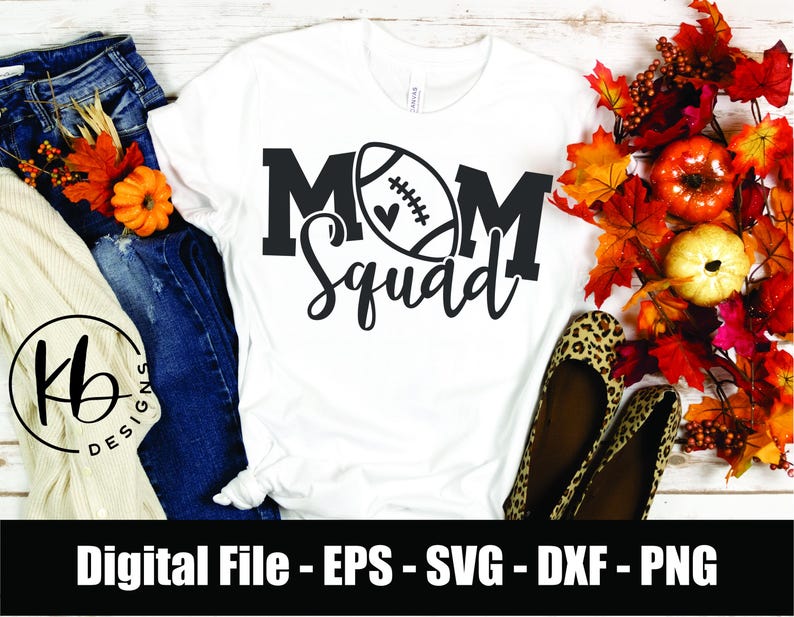 Football Mom Squad PNG SVG Eps Dxf. Mom Squad Digital Files. Football ...