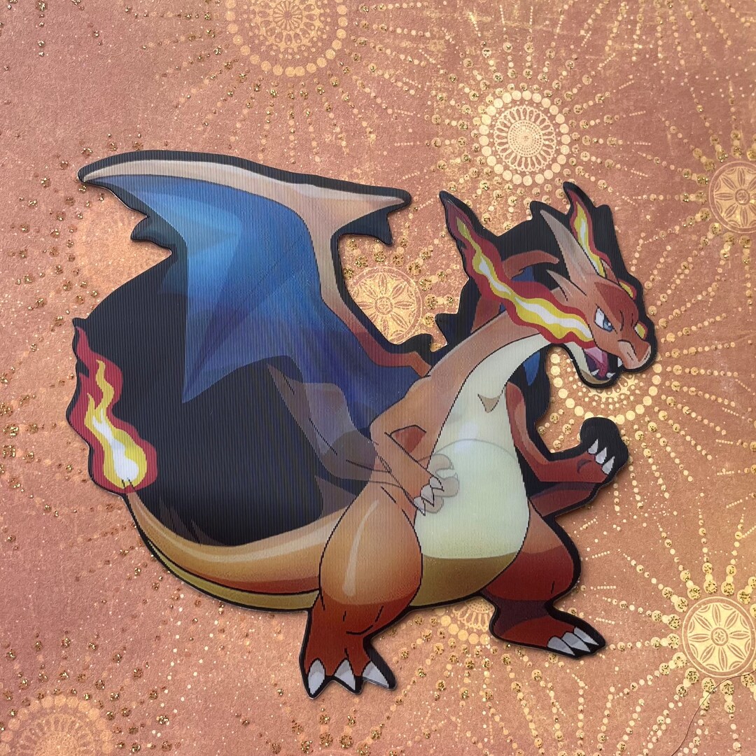Large Charizard Fire & Water 3D Motion Sticker - Etsy