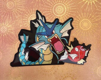 Gyarados Sticker Water Resistant Vinyl Sticker - Etsy